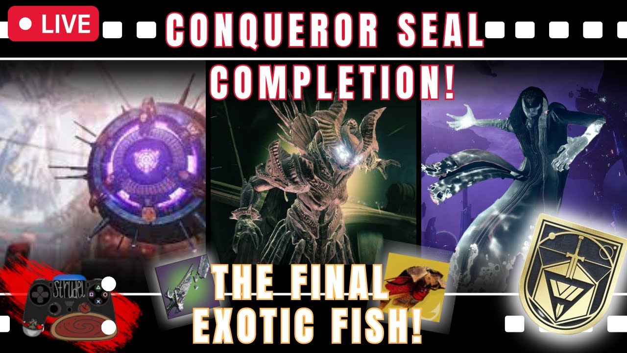 🔴LIVE - Exotic FIsh! | Conqueror Seal Completion! | Destiny 2 - YouTube
