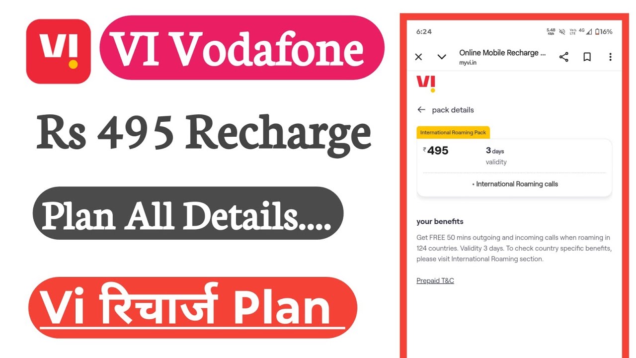 VI Vodafone Rs 495 International Roaming Plan All Details & Validity ...
