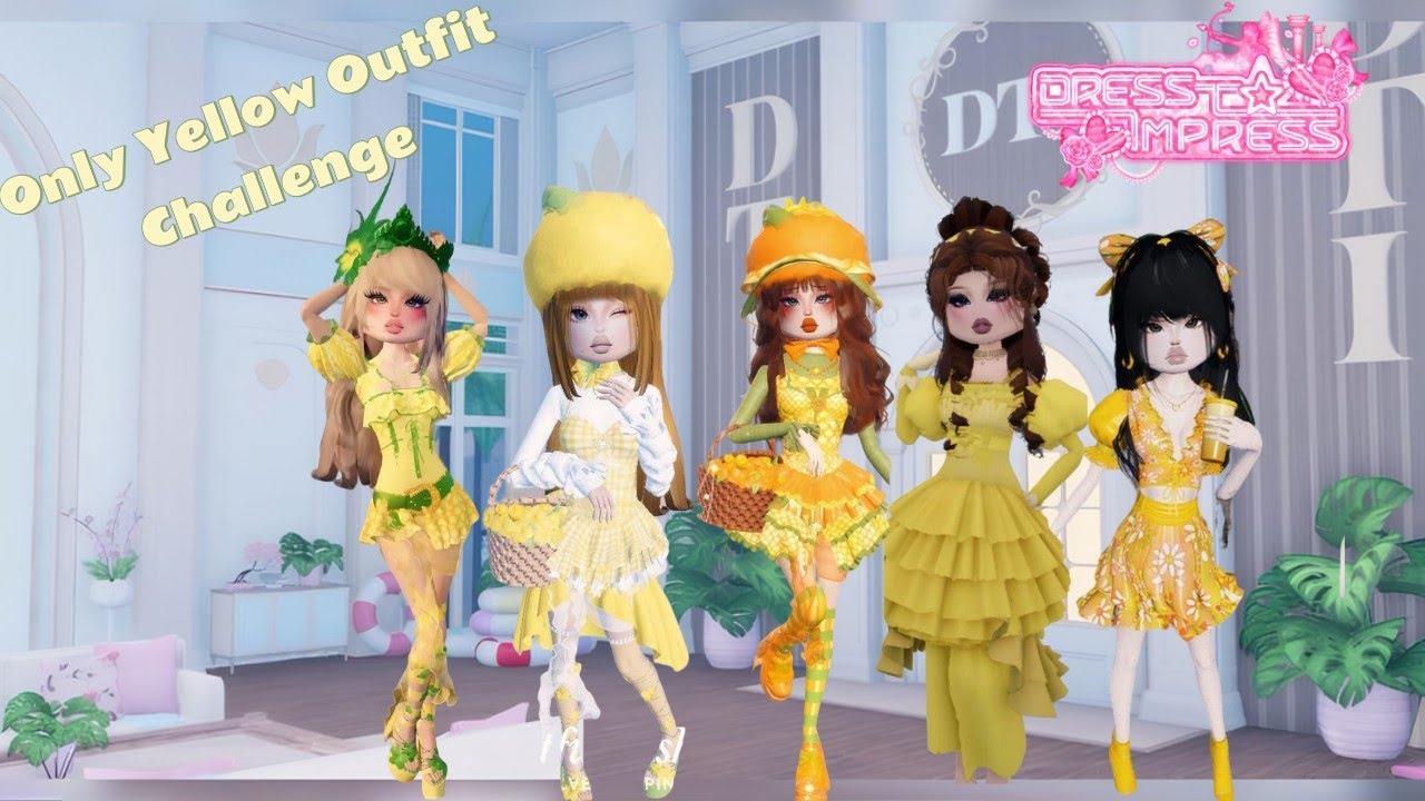 Only Yellow Outfits Challenge in DTI⭐️Roblox Live Dress to Impress ⭐️ ...