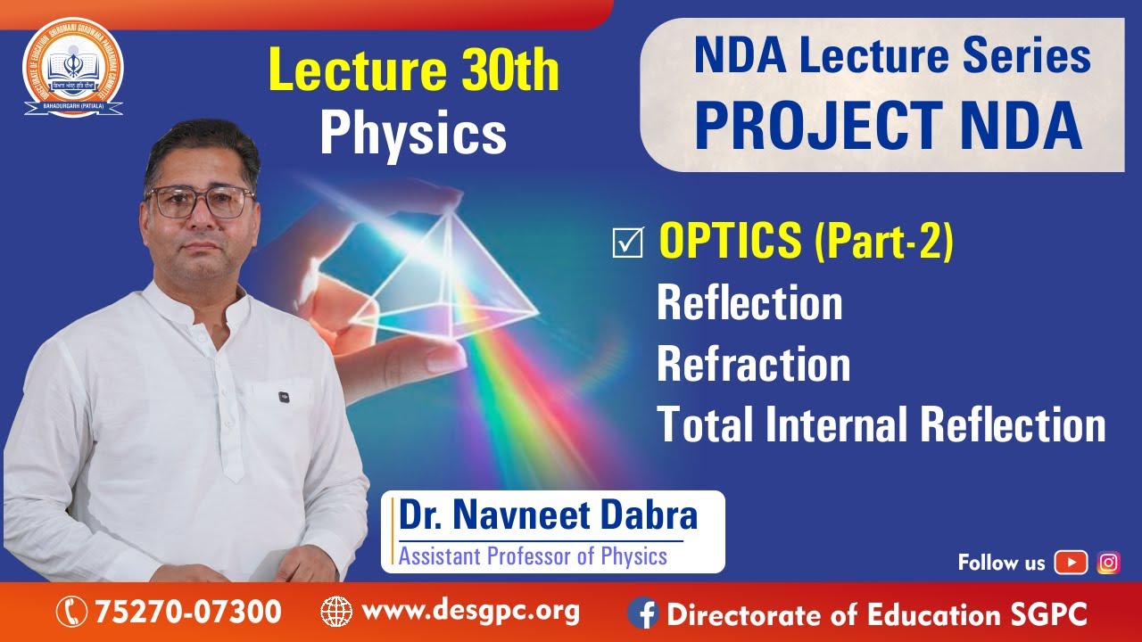 PROJECT-NDA: Lecture-30th Physics - OPTICS (Part-2) - YouTube