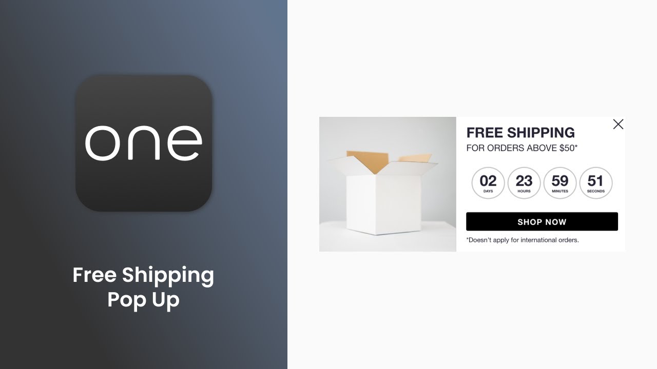 Free Shipping Pop Up Tutorial | ONE App - YouTube