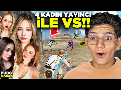 4 KIZ YAYINCIYA KARŞI VS ATTIM ! - PUBG MOBİLE