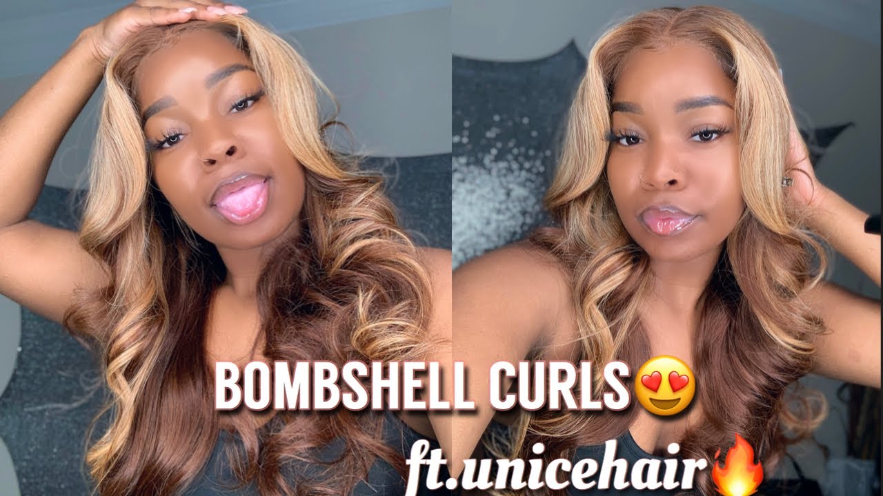 BOMBSHELL CURLS TUTORIAL 😍 ft. Unicehair On Aliexpress 🔥 - YouTube