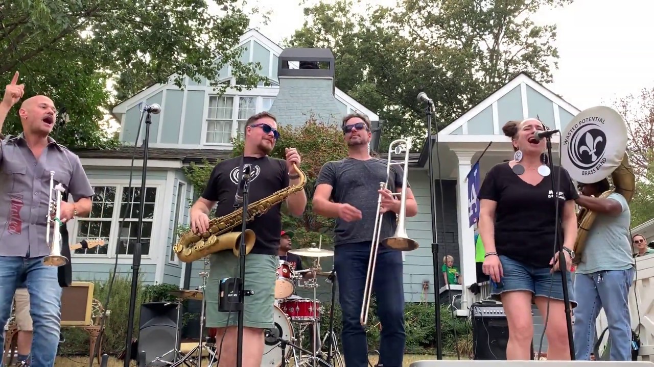 Wasted Potential Brass Band Oakhurst Porchfest 2019 - YouTube
