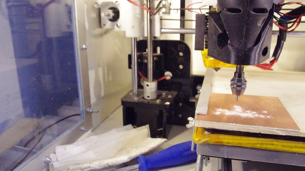 Using my 3D-printer as a PCB-drilling machine - YouTube