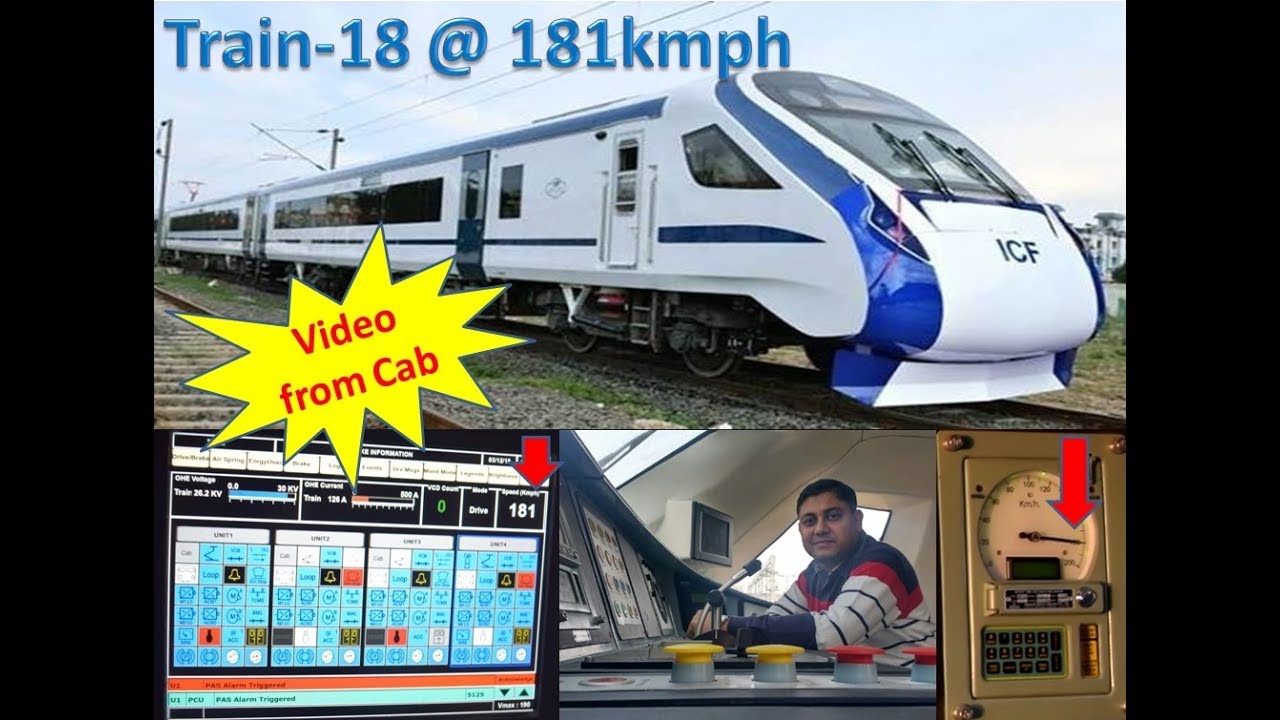 Train 18 breached 180kmph speed limit barrier - YouTube