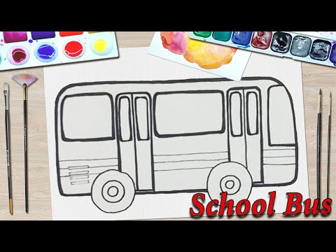 How to draw School Bus for kids / KoKoBaBy
