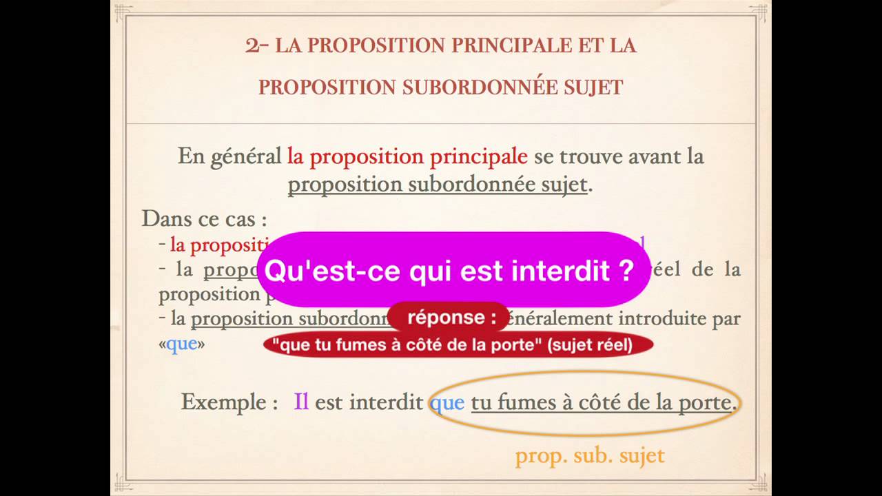 La subordonnée sujet ! - YouTube