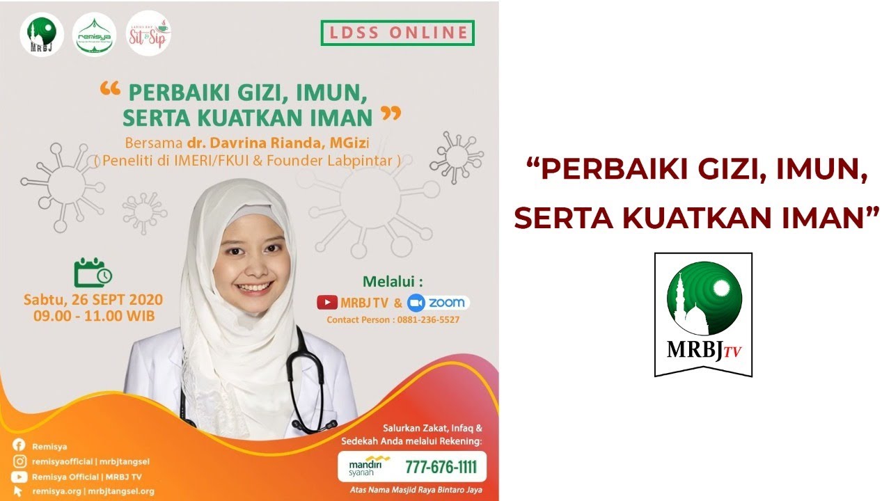 [LIVE] “PERBAIKI GIZI, IMUN, SERTA KUATKAN IMAN” | Dr Davrina Rianda ...