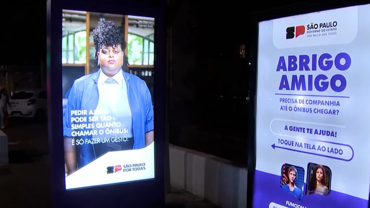 Programa "Abrigo Amigo" oferece companhia virtual para mulheres à espera do transporte público ...