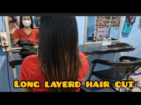 tutorial potong rambut long layer hair cut,hairmask,catok - YouTube