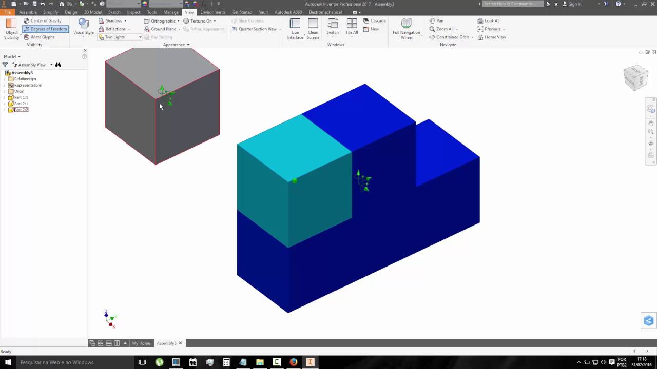 225 Autodesk Inventor Assemble Mate - YouTube
