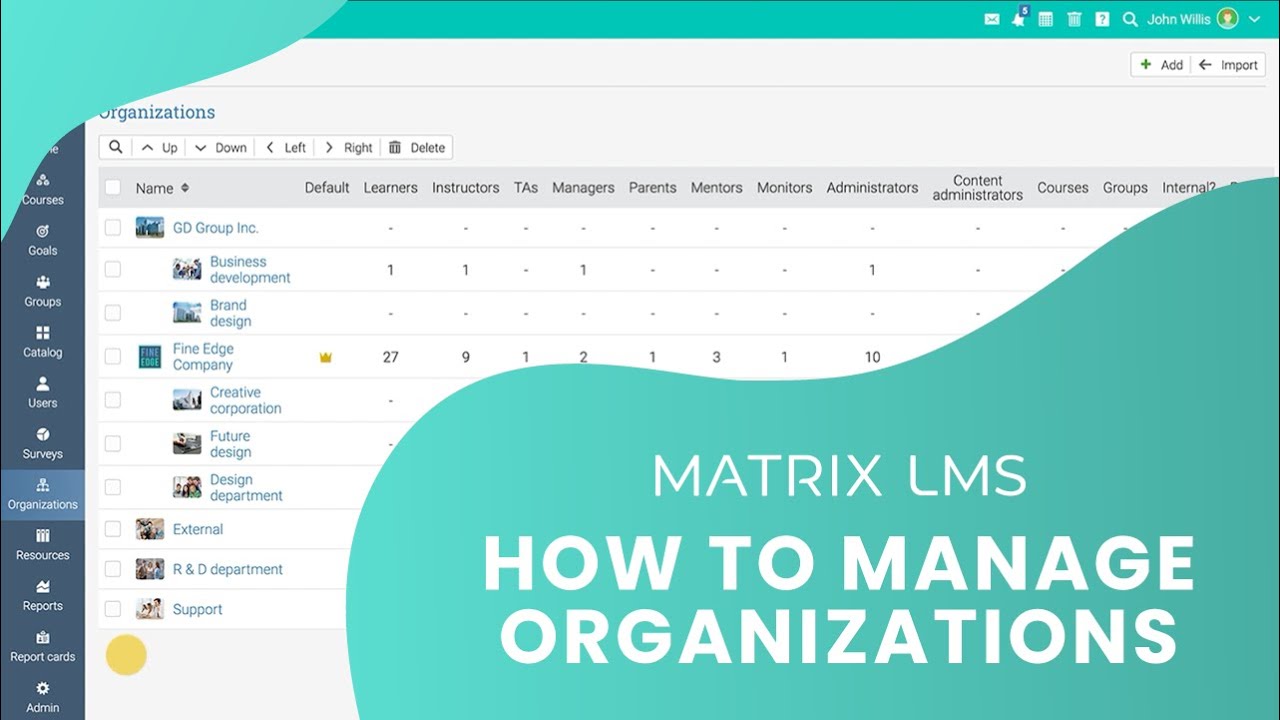 How to manage organizations in MATRIX LMS - YouTube