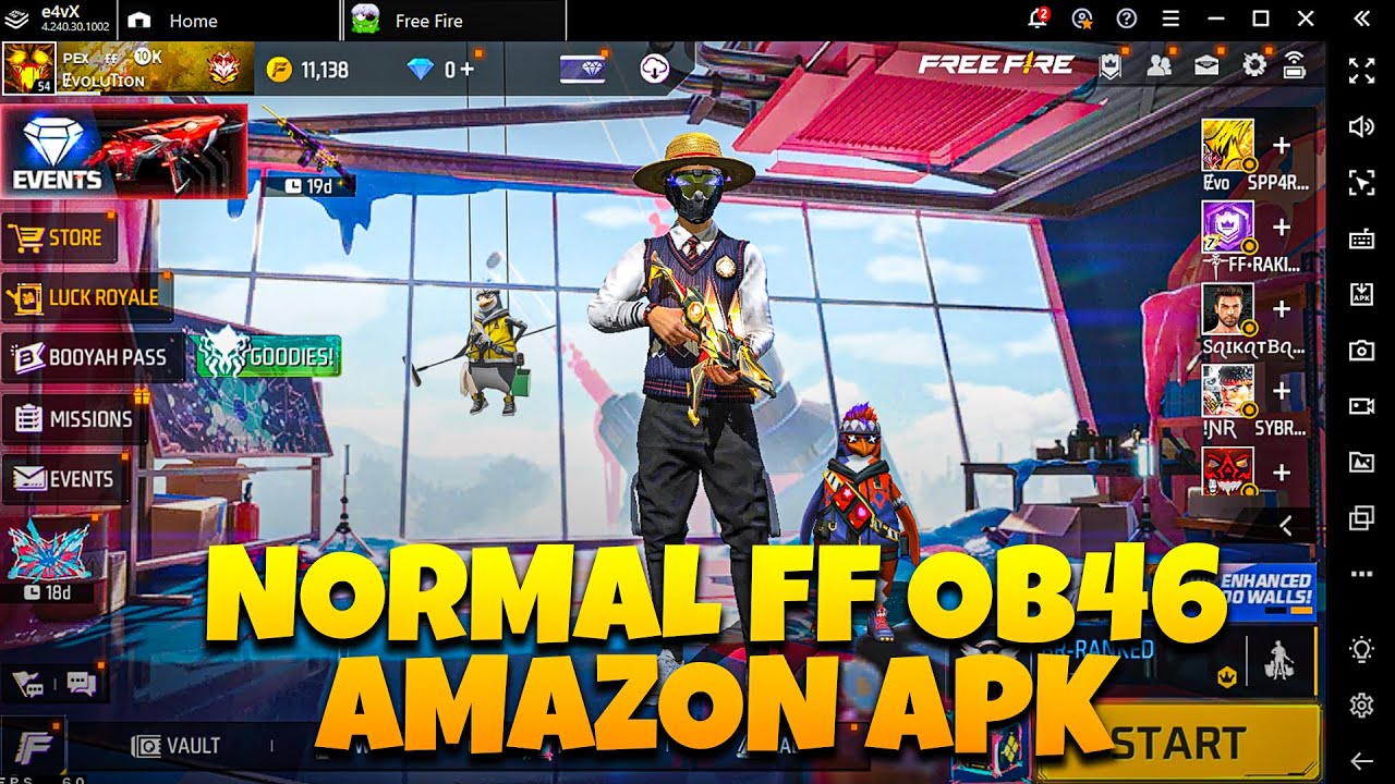 Normal free fire OB46 x86 AMAZON APK - YouTube
