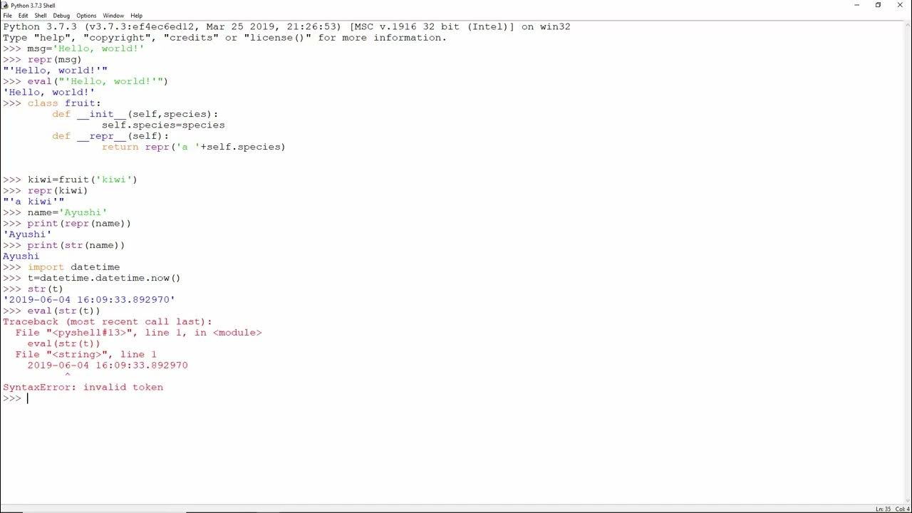 Python repr Function Practical - YouTube