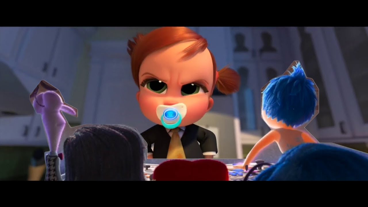 Inside Out Emotions Watching The Boss Baby Family Business Trailer ...