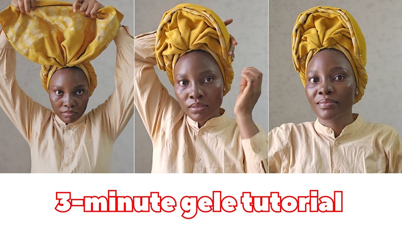 3 minutes gele tutorial || Rubber band method - YouTube
