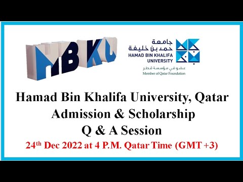 Q & A Session - Admission & Scholarship (HBKU, Qatar) - YouTube