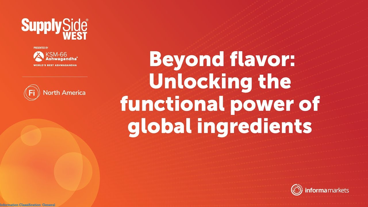 Beyond flavor : Unlocking the functional power of global ingredients ...