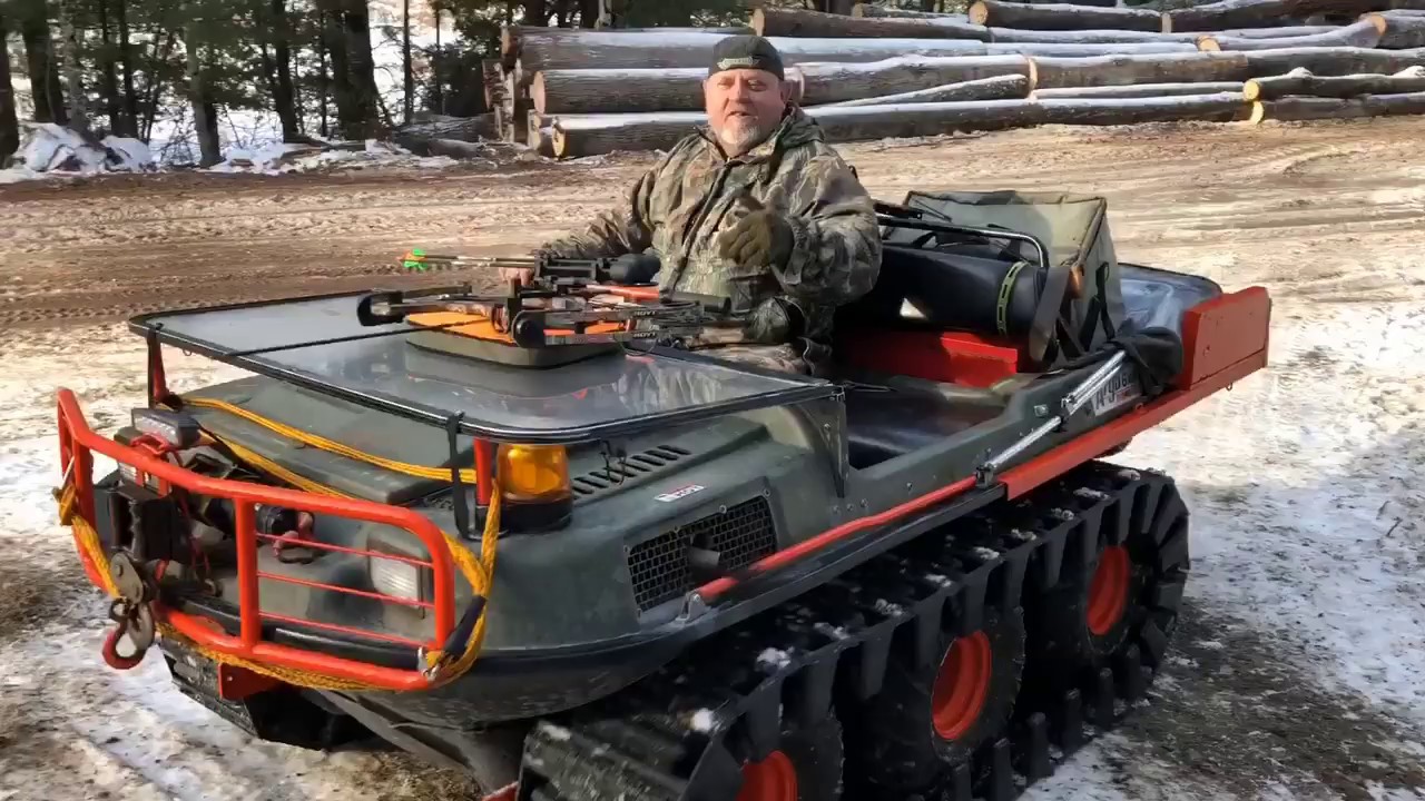 Argo with tracks out deer hunting - YouTube