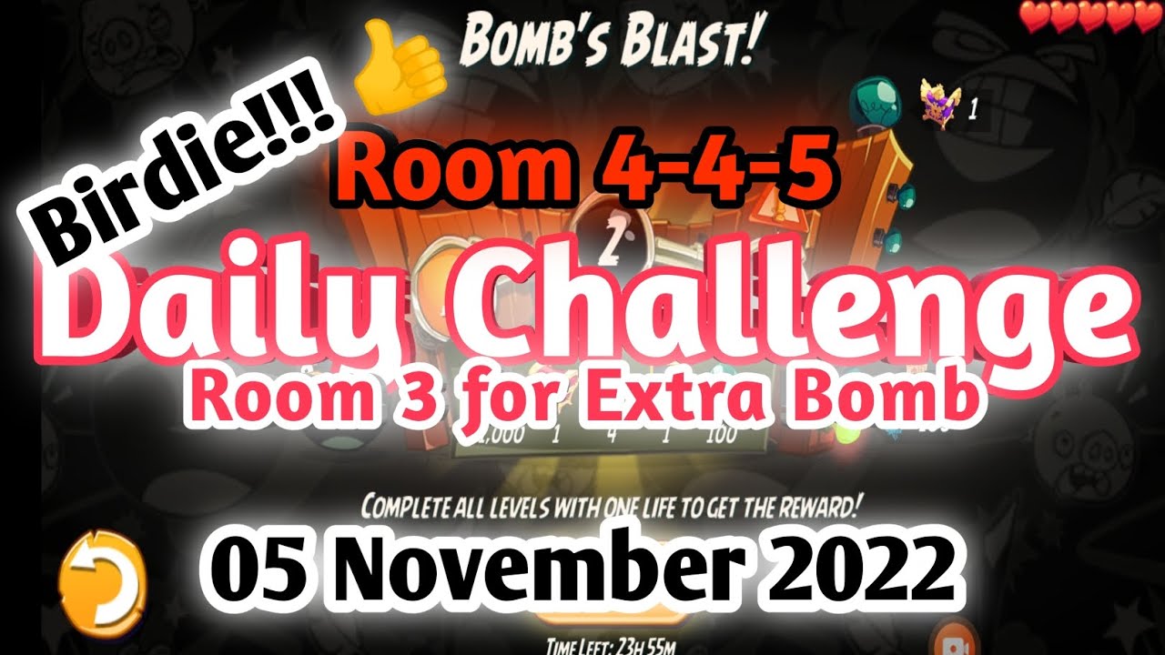 Angry Birds 2 Daily Challenge Today (4-4-5) Room 3 for Extra Bomb - 05 ...