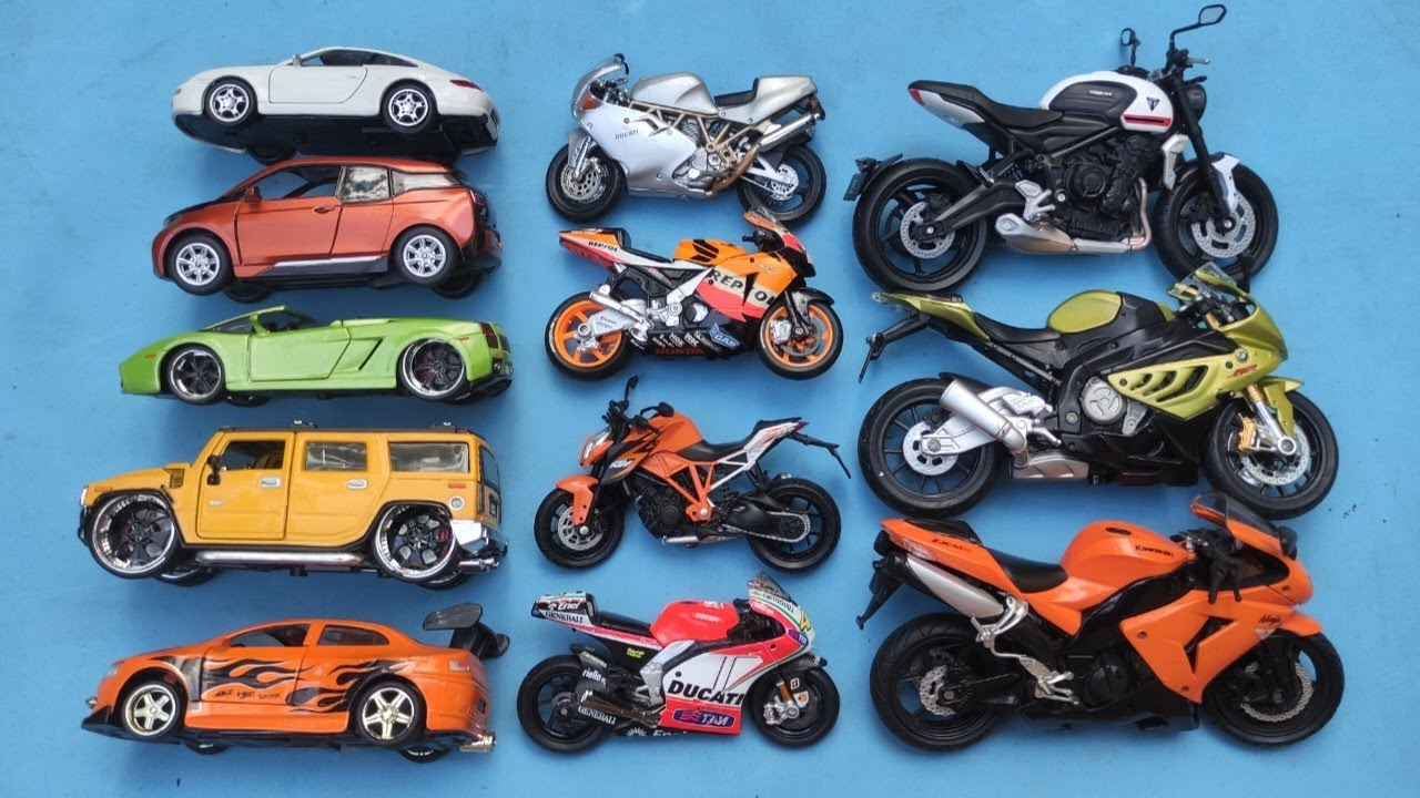 Various Diecast Model Cars & Bikes, Porsche Car, Hummer, KTM Bike, BMW ...