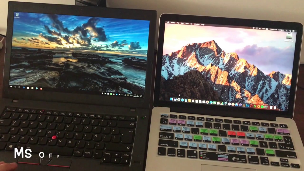 Lenovo T460 vs Macbook pro windows 10 vs Mac OS sierra - YouTube