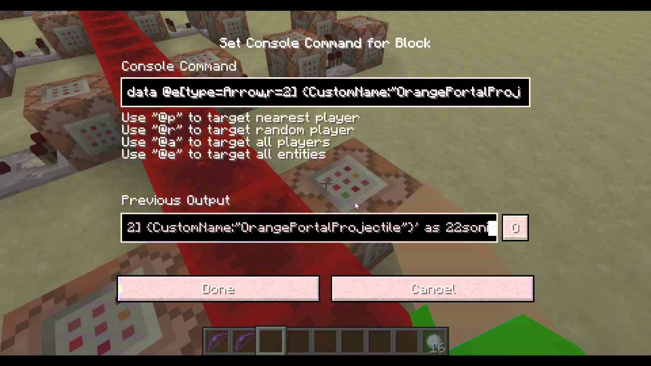 Portal Gun In Minecraft Command Explanation - YouTube