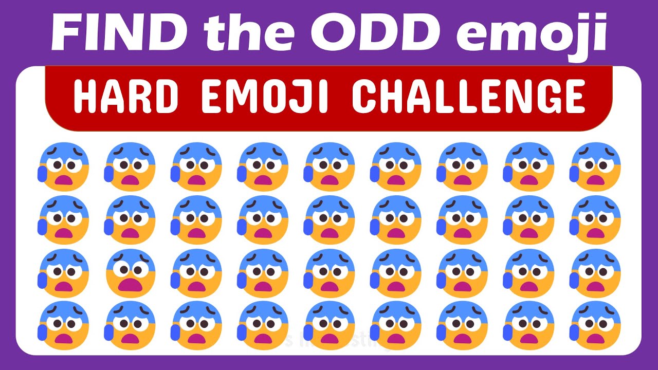 HARD EMOJI CHALLENGE: Find the odd emoji Challenge Hard | Spot the odd ...