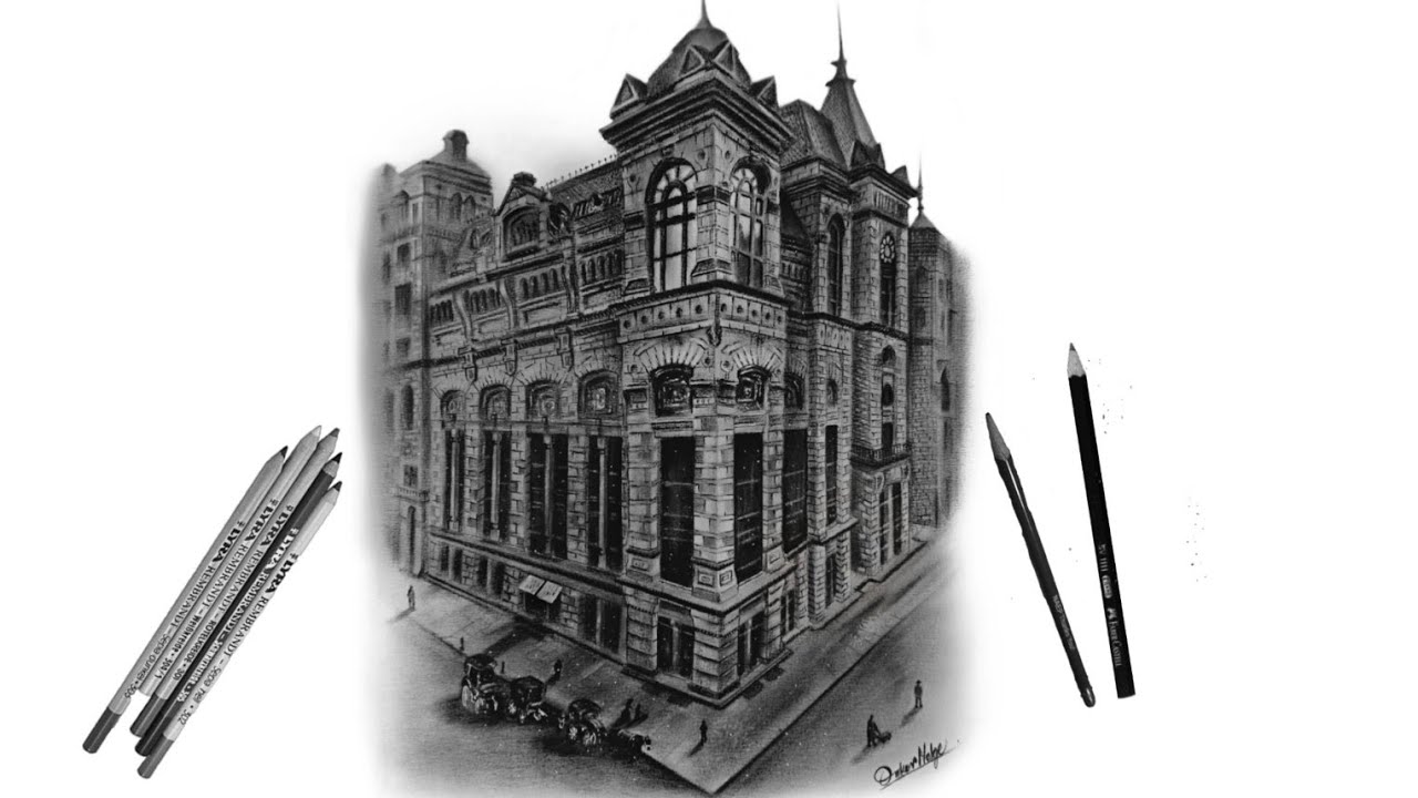 Pencil Drawing of Old Architecture ️ |vintage - YouTube