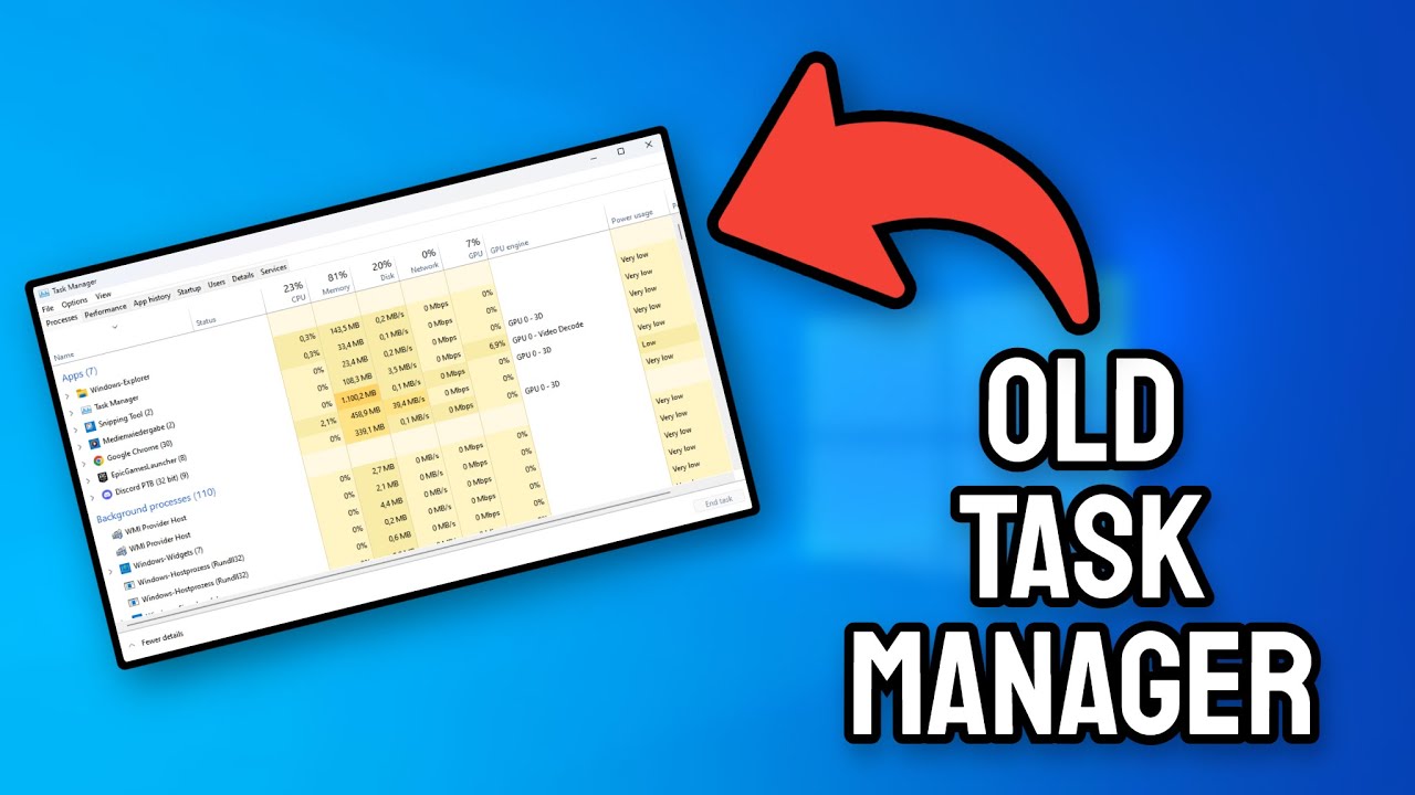 How to get the OLD Task Manager back - YouTube