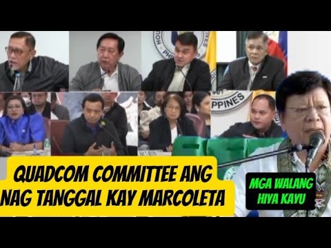 MARCOLETA NAGSALITA NA! SA PAGKATANGGAL NYA SA QUADCOM COMMITTEE ...