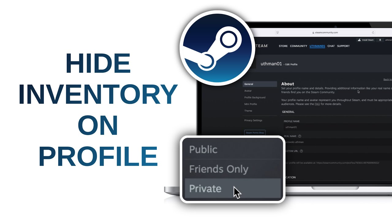 How to Hide Inventory on Steam Profile - YouTube
