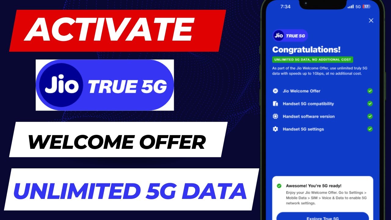 How To Activate Jio 5G Unlimited Data Welcome Offer on your Jio Number ...
