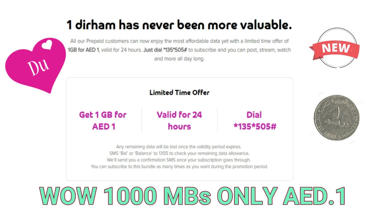 U-A-E NEW OFFER AED.1 --- 1000 MBs WOW - YouTube