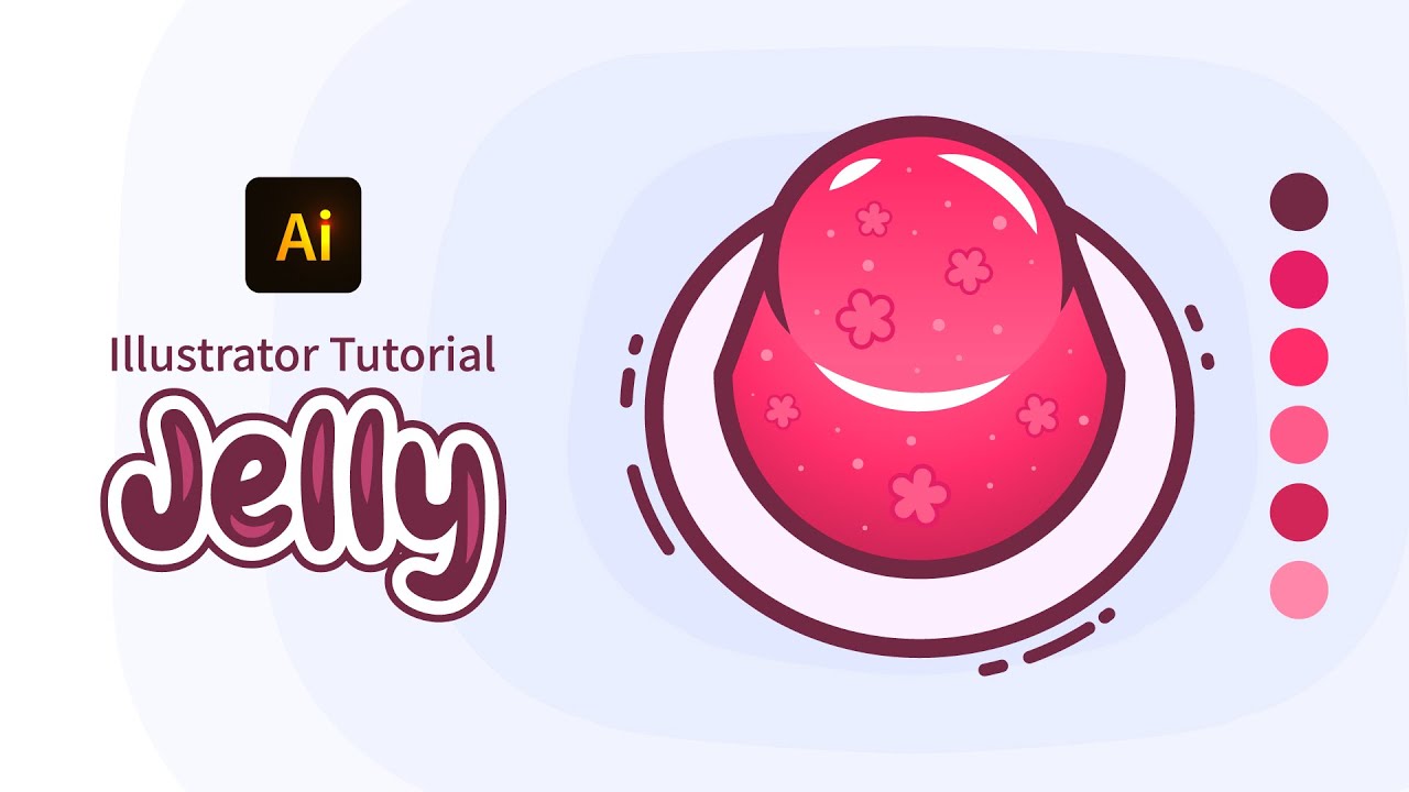 How to Draw Jelly Cherry illustration in Adobe #Illustrator Step by ...