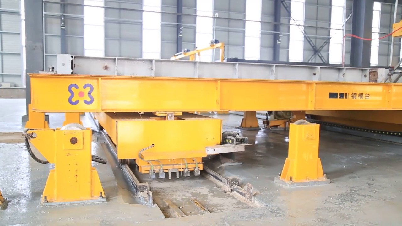precast concrete elements machine working video - YouTube