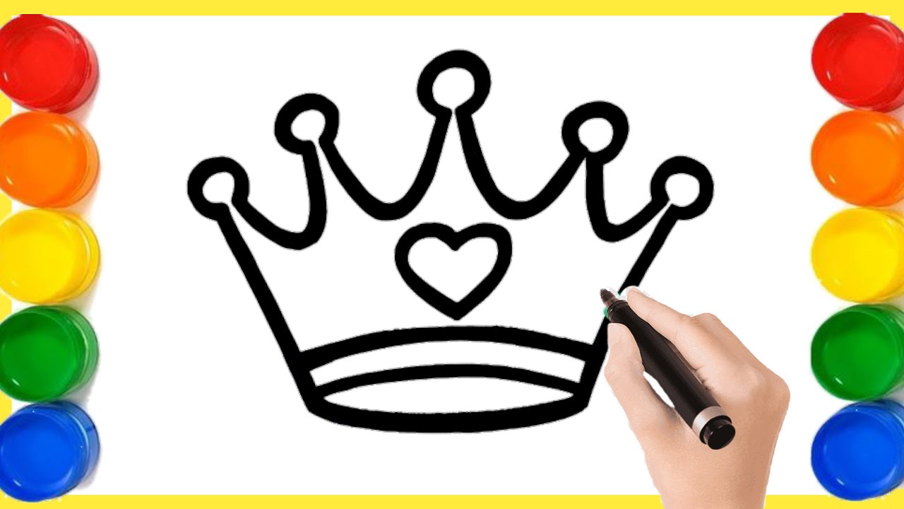 Crown Coloring Drawing For Kids | Crown Drawing For Kids | Drawing Idea ...