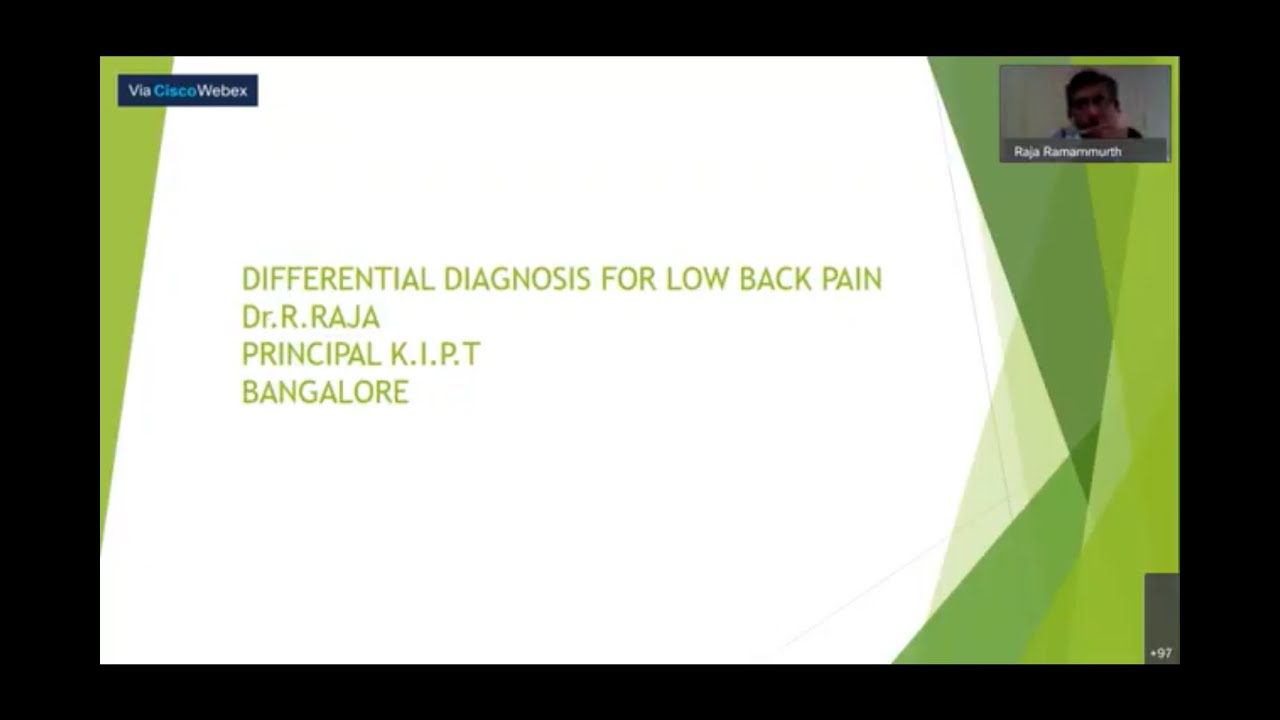 Differential diagnosis for low back pain by Dr. R. Raja - YouTube