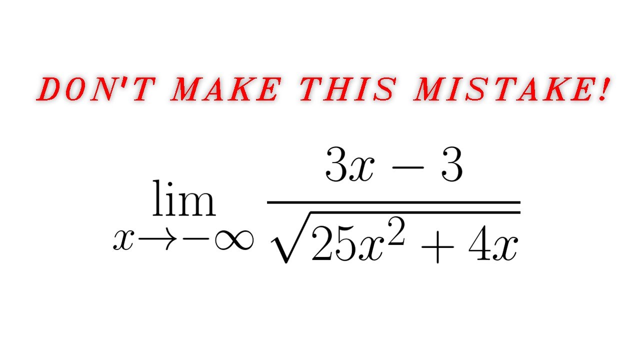 Limits That Approach Negative Infinity Calculus 1 YouTube