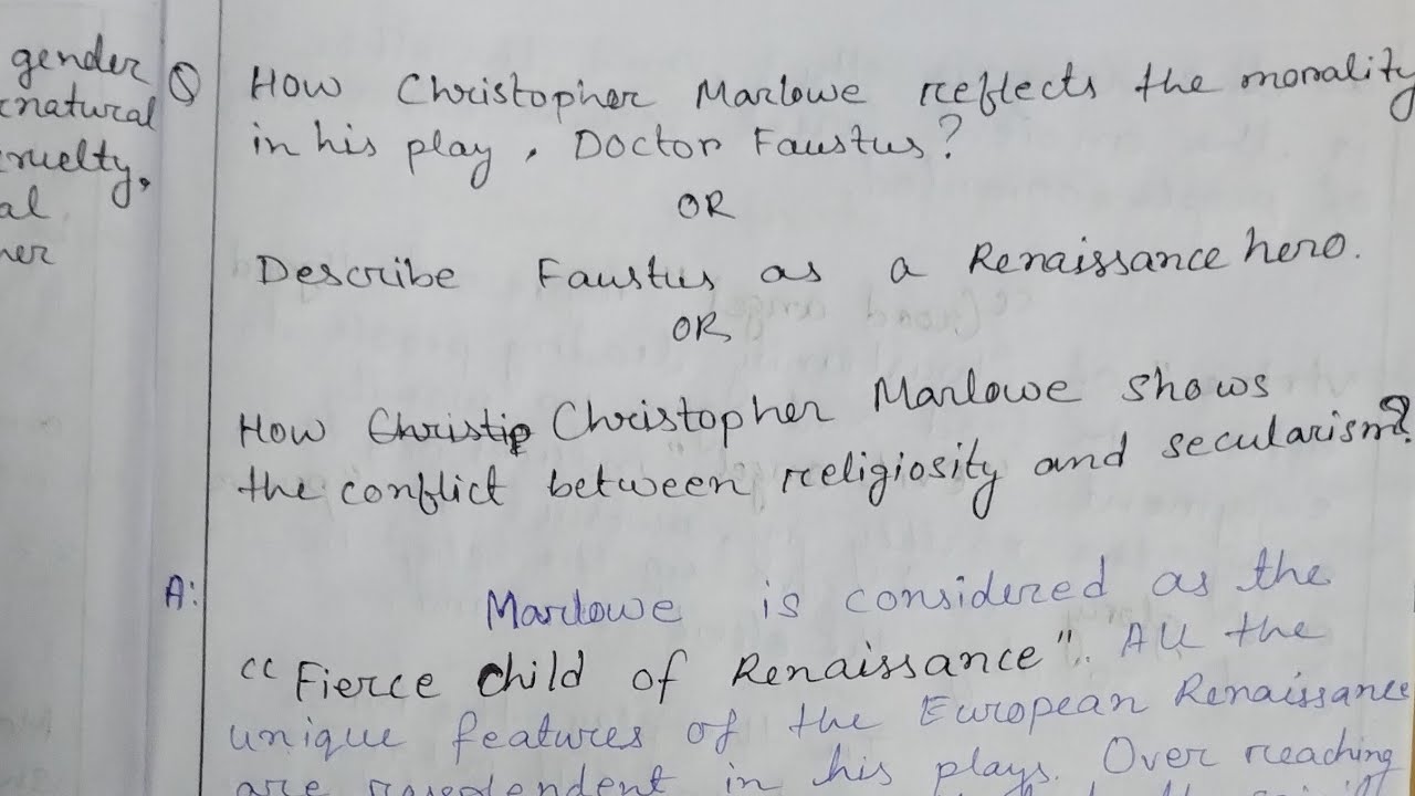 Doctor Faustus by Christopher Marlowe, Faustus as a renaissance hero or ...