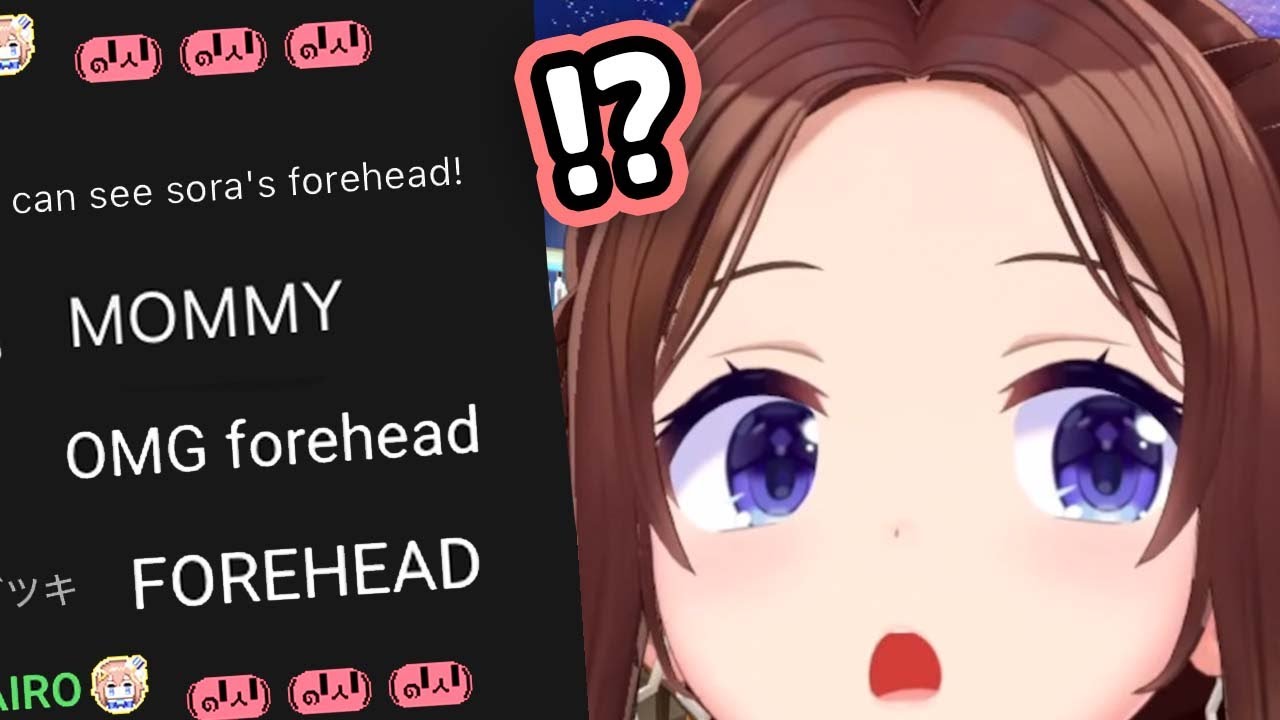 Sora's Cute Forehead Destroys Chat【Hololive】 - YouTube