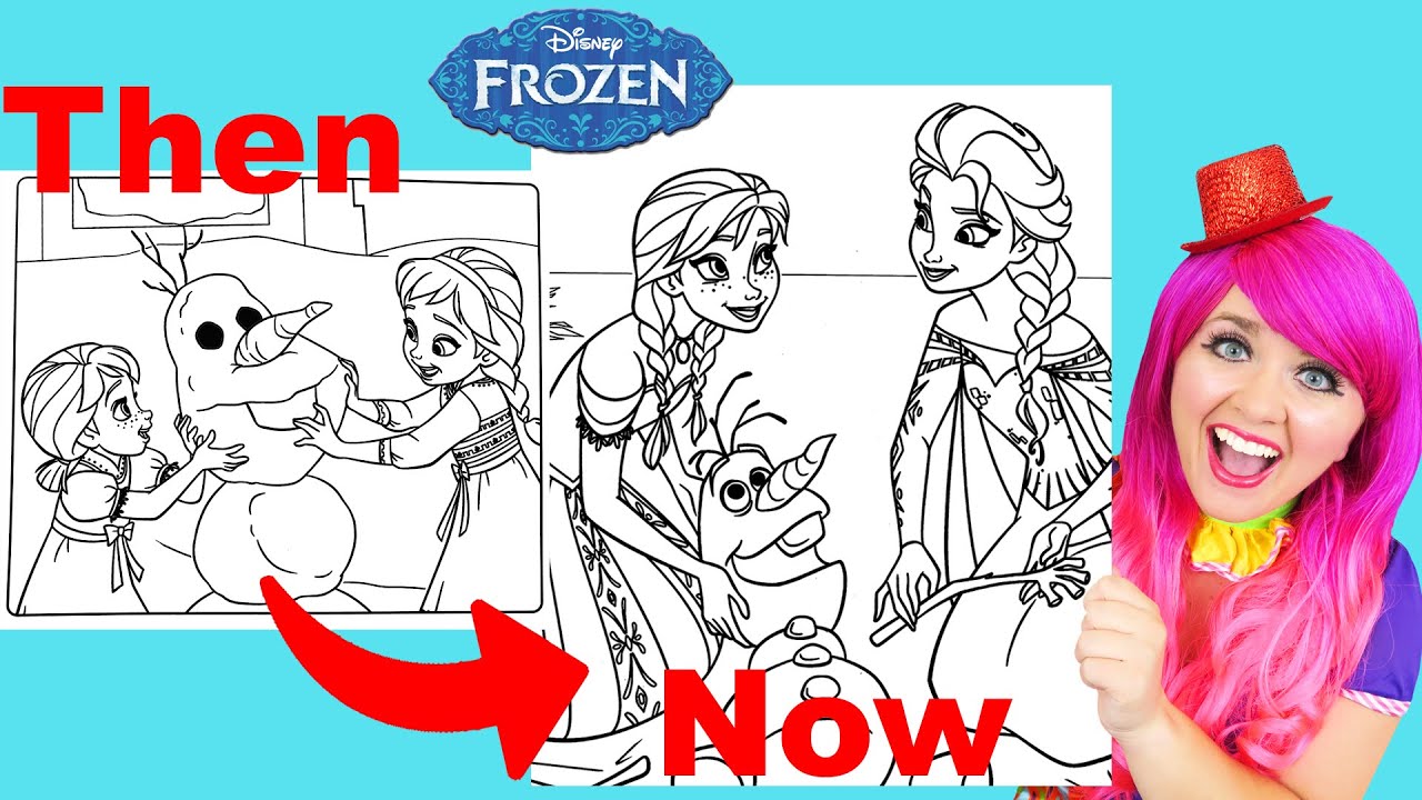 Coloring Frozen Anna & Elsa Growing Up - YouTube
