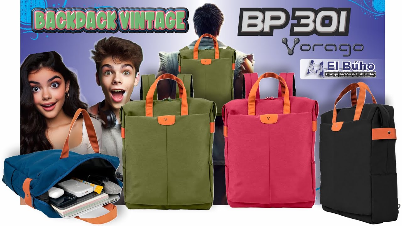 VINTAGE LOVERS - Backpack Vintage BP 301 Vorago TE VA A ENCANTAR - YouTube