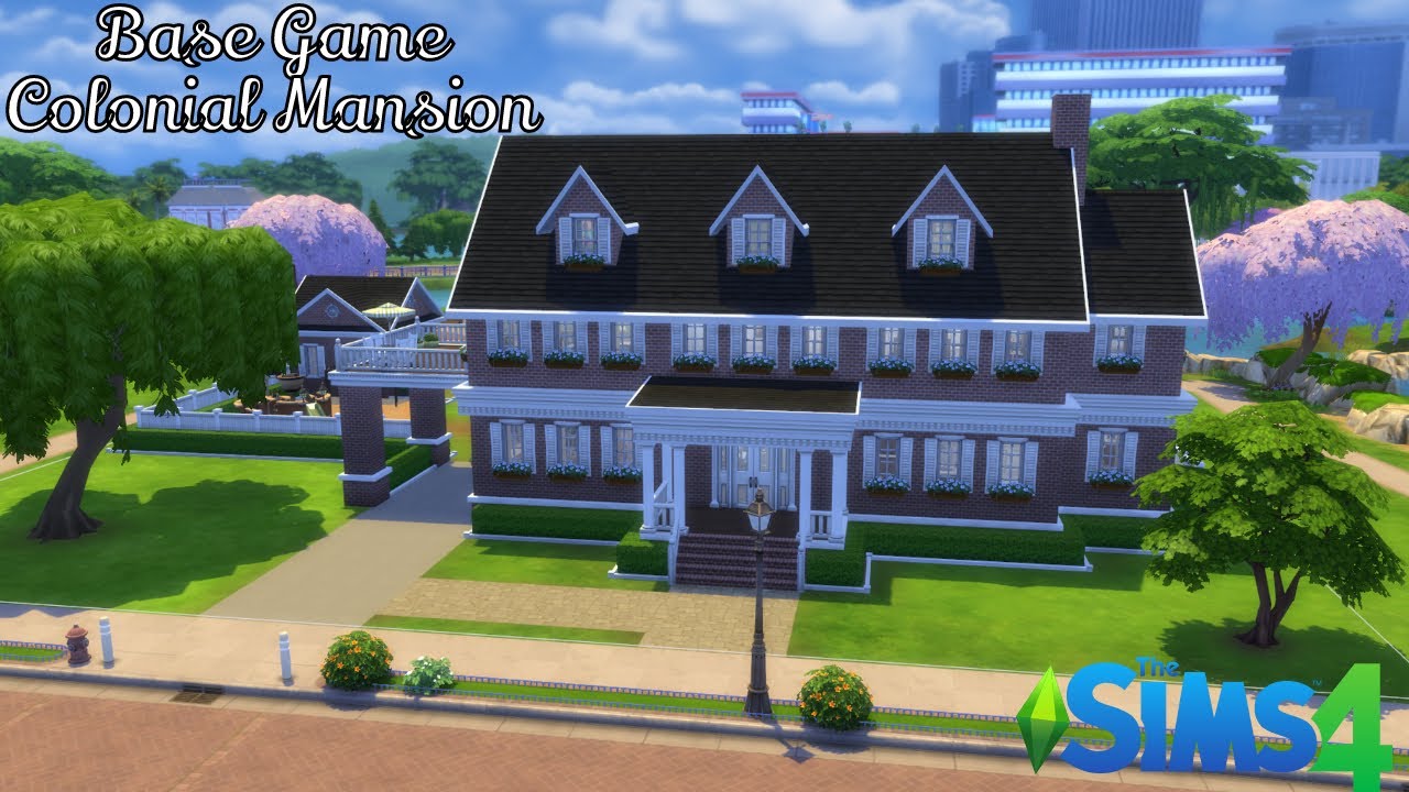 Base Game Colonial Mansion | The Sims 4 Speed Build - YouTube