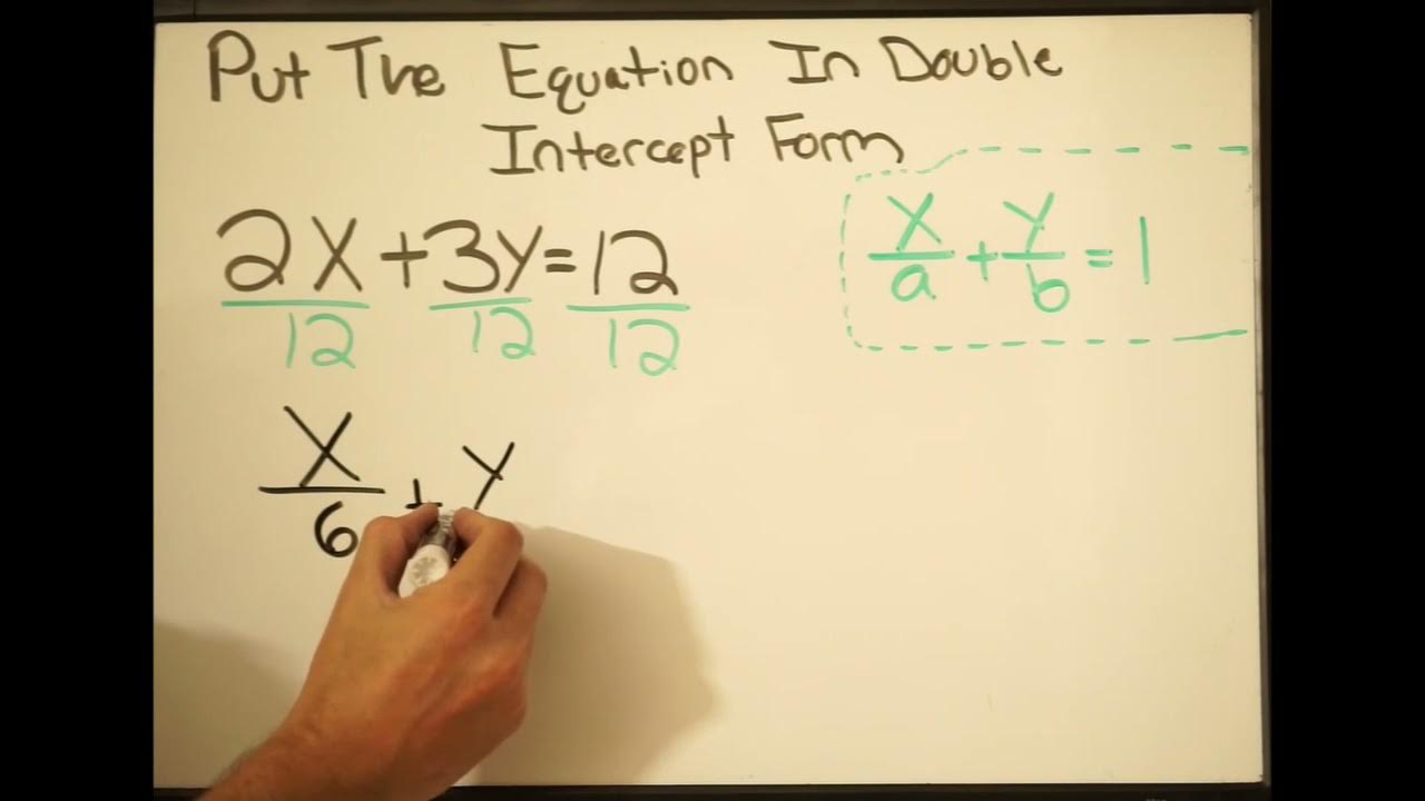 How to Put a Linear Equation in Double Intercept Form - YouTube