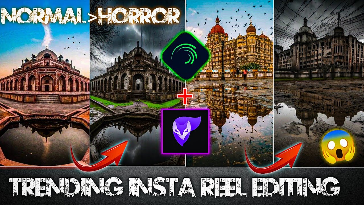 How to make trending horror pic changing video editing | Trending reels ...