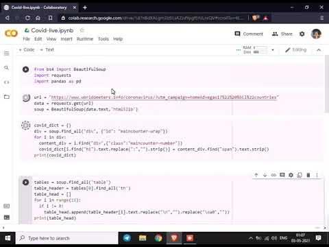 Extracting Covid-19 Data from worldometer website using python ...