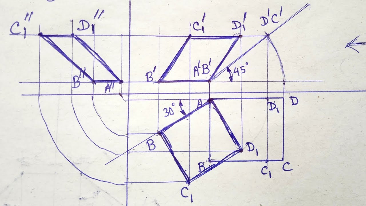 Projection of plane, Square lamina - YouTube