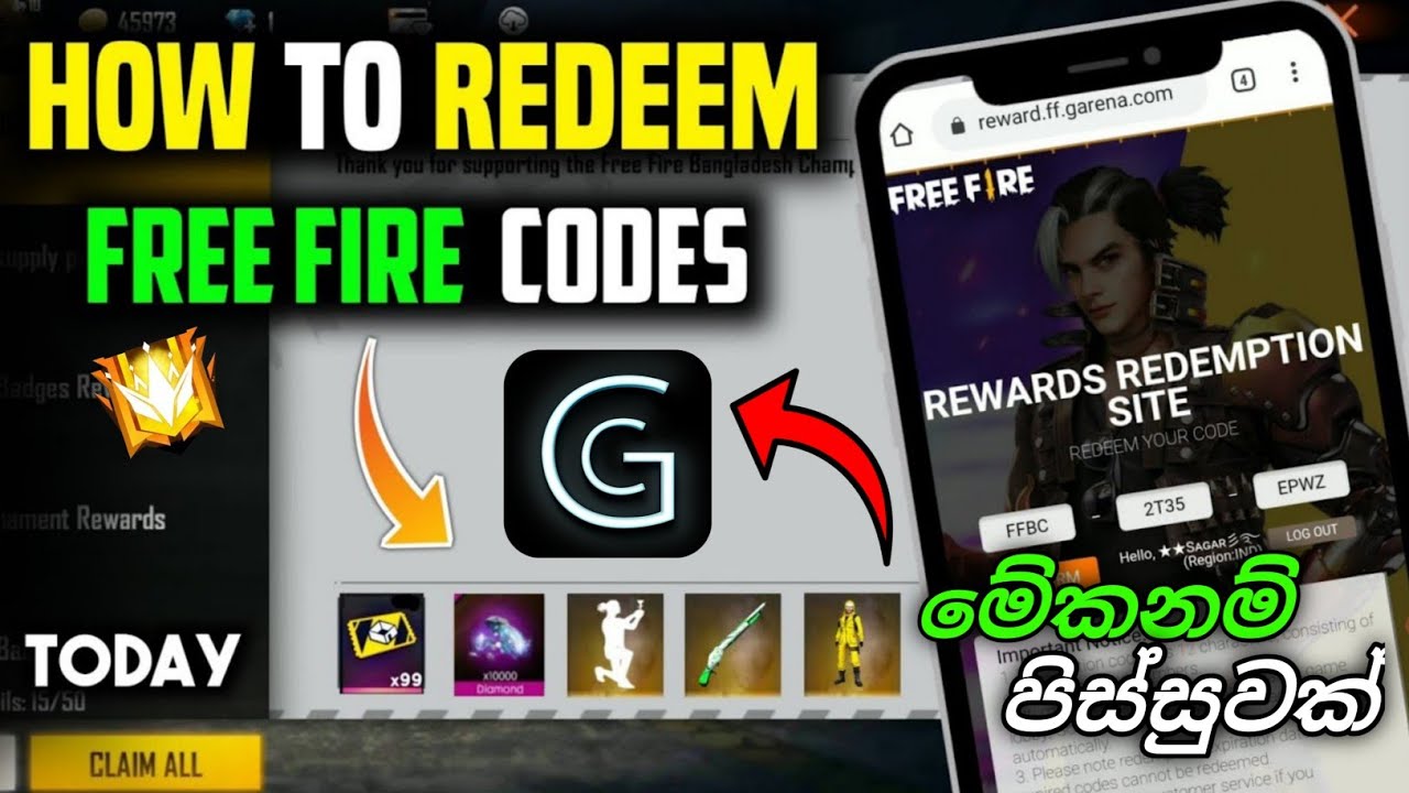Free Fire || Jem Top Up || කරමු 😱|| Sinhala 🔥 || Gift Code App || 😱 ...